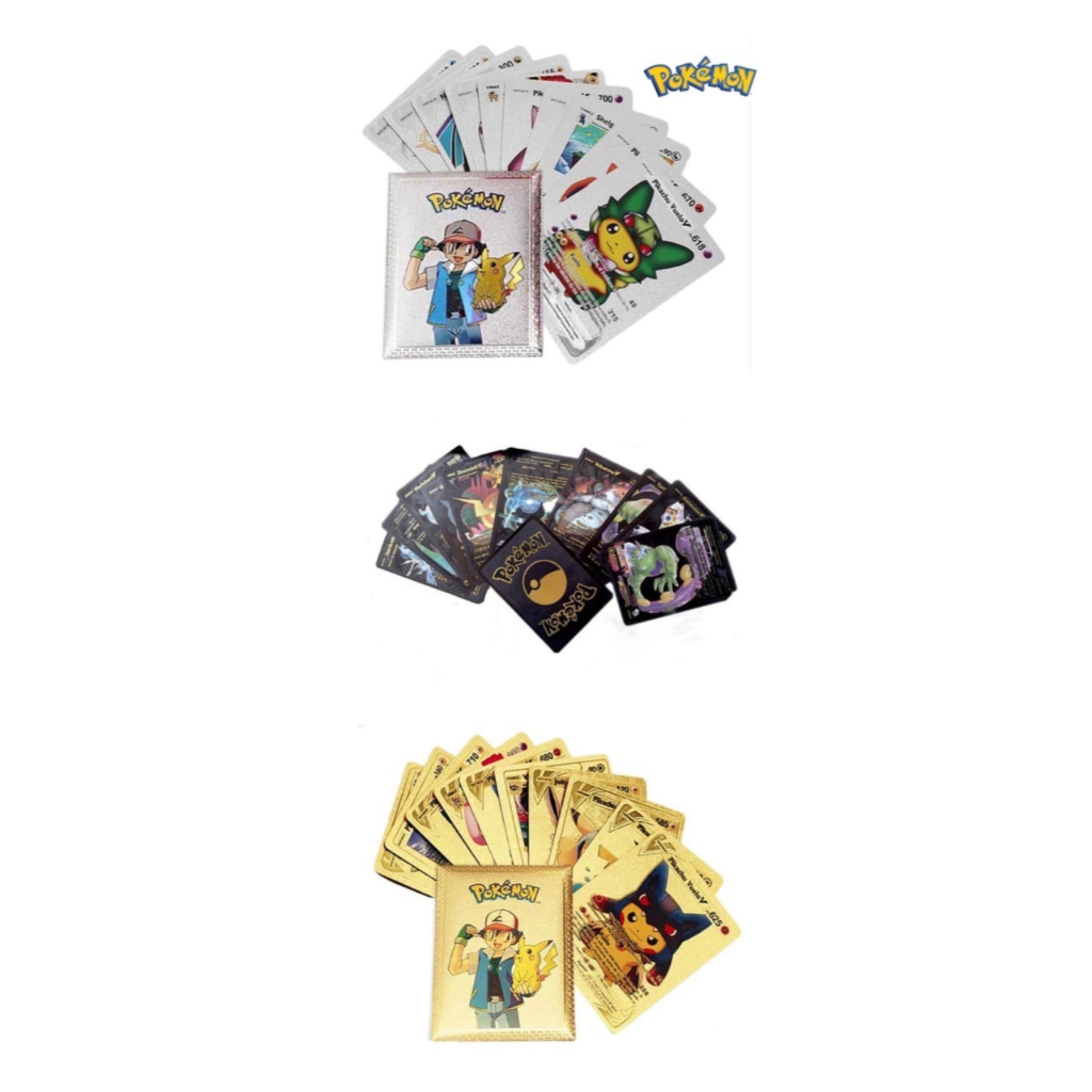 10Pcs Pokemon Cards Metal Gold English Colorful Pikachu Charizard VSTAR ...