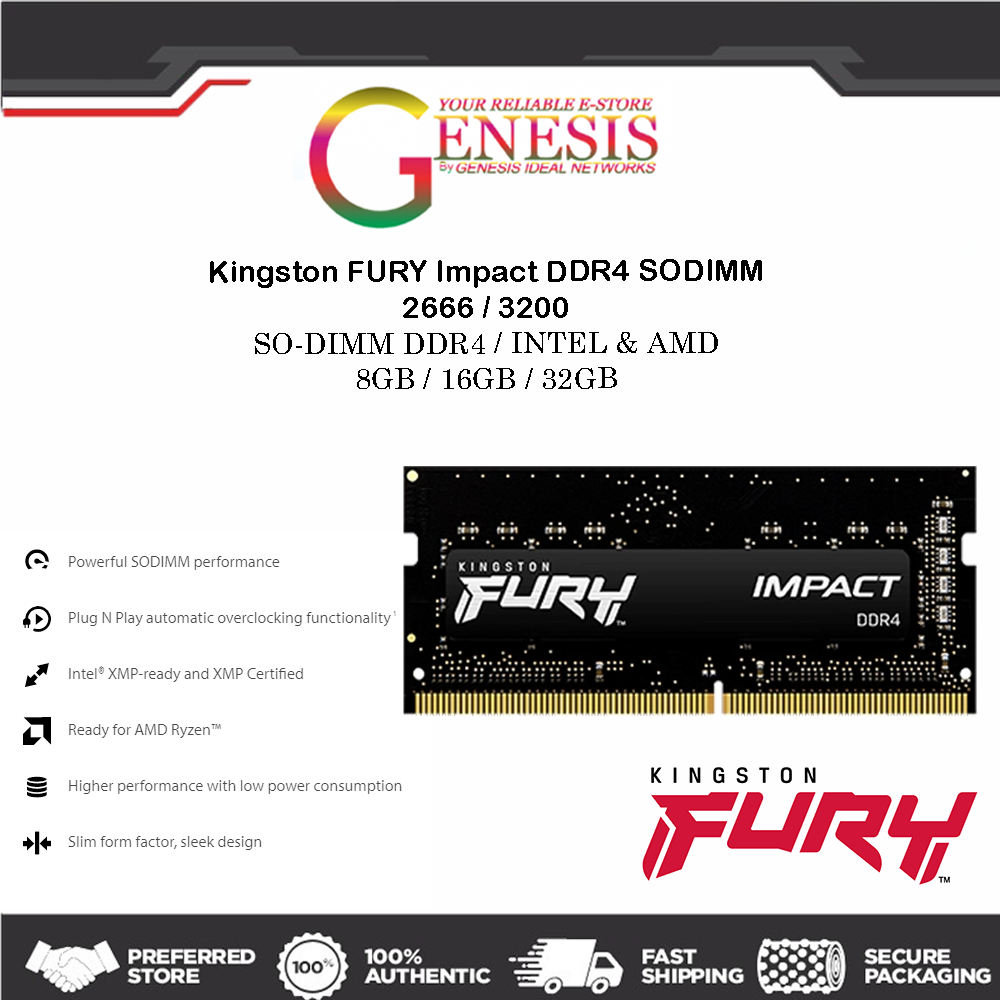 [🔱NB PERFORMANCE DDR4 RAM🔱] KINGSTON FURY IMPACT 8GB/16GB/32GB DDR4 2666/ 3200 MHz NOTEBOOK ...