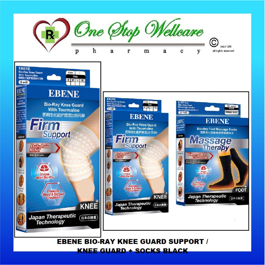 EBENE BIO-RAY KNEE GUARD SUPPORT (M) / PROMO PACK (KNEE GUARD + SOCKS ...