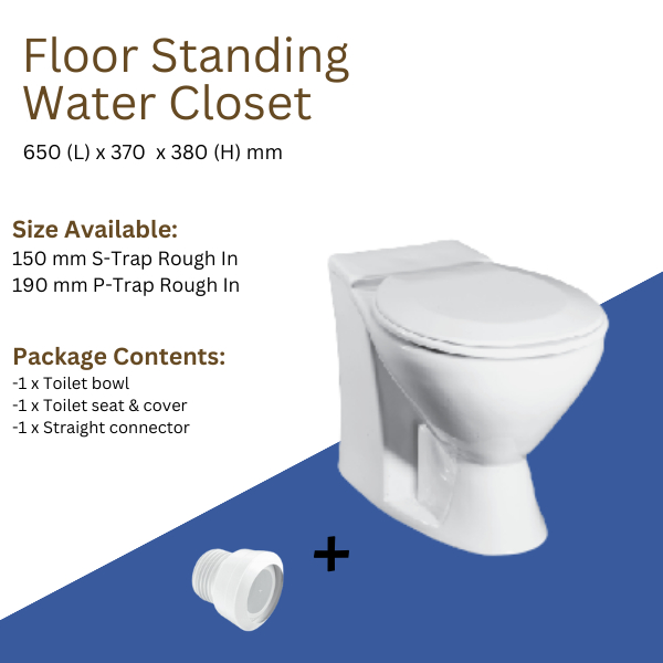 Asher Floor Standing WC Water Closet Washdown Flush System Strap 150mm ...
