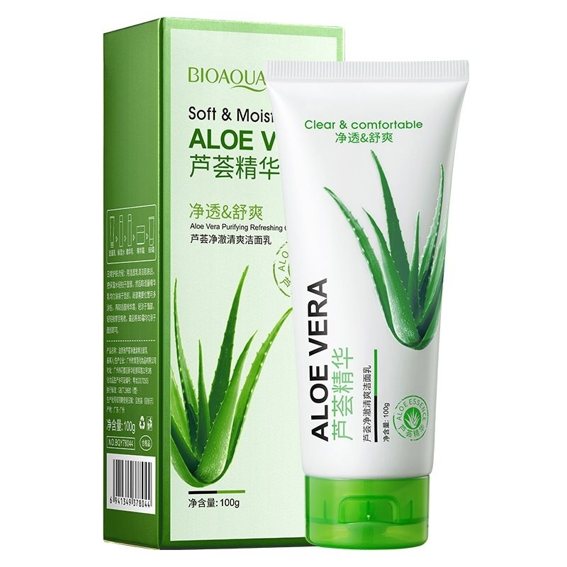 BIOAQUA Aloe Vera Soft & Moisturizing Facial Foam Cleanser 100g | Shopee Malaysia