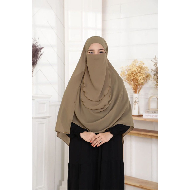 Shawl Labuh Chiffon Premium Set Purdah Niqab | Shopee Malaysia