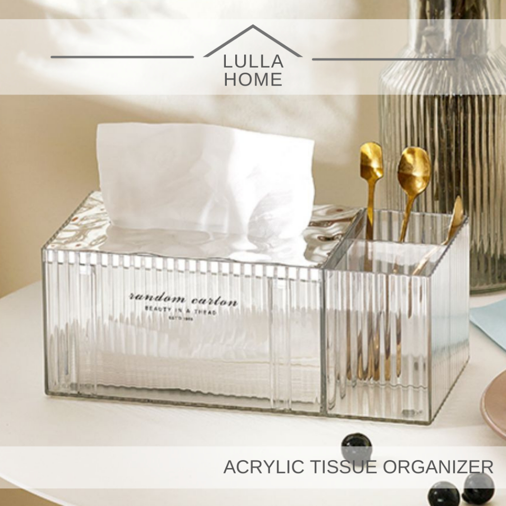 LullaHome Acrylic Elegant Light Luxury Transparent Tissue Box Holder ...