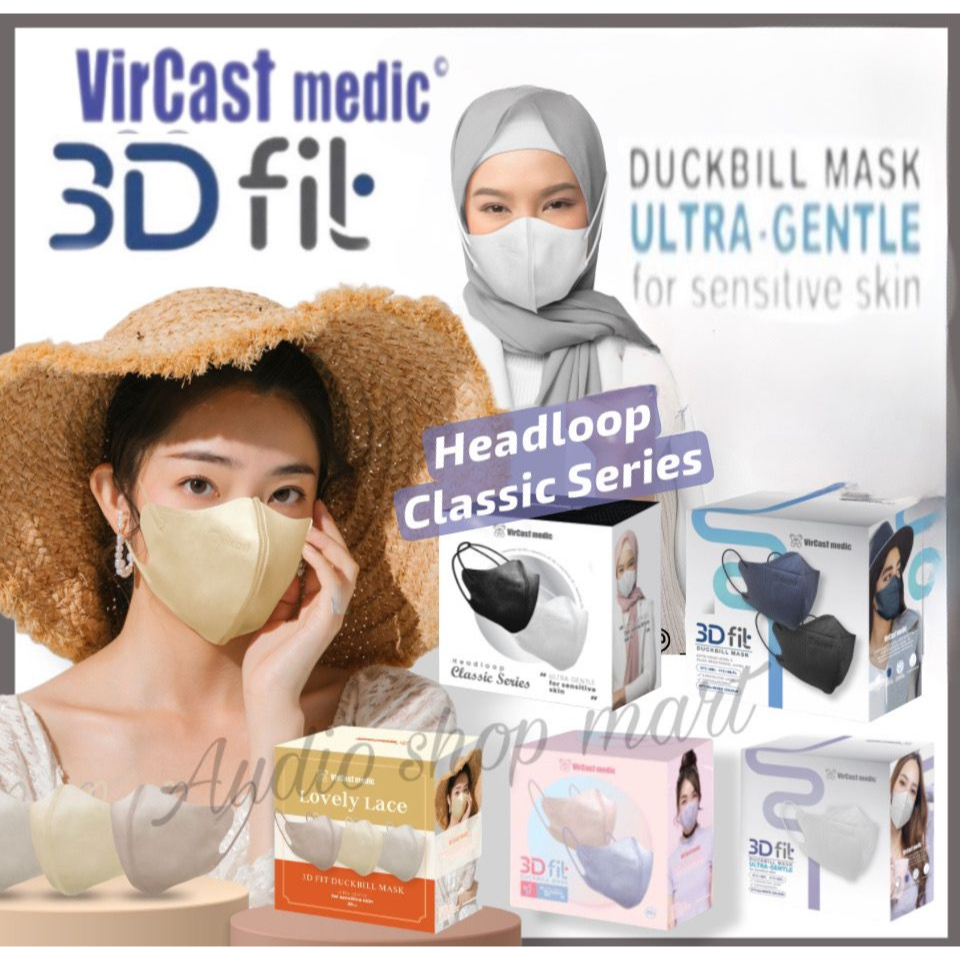 Vircast Medic 3D Mask ( Black/ White/ Peach ) 30pcs | Shopee Malaysia