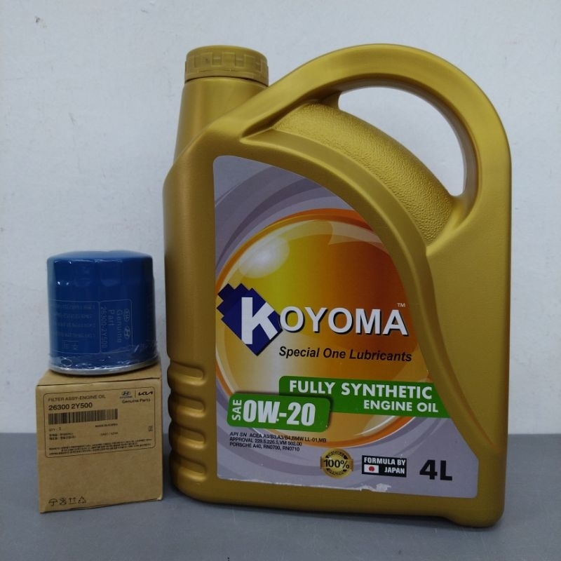 KIA / HYUNDAI (PETROL MODEL ) OIL FILTER 26300-2Y500 + KOYOMA 0W20 ...