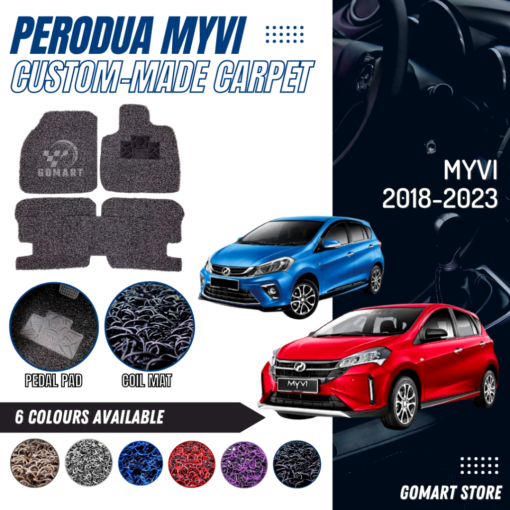 NEW PERODUA MYVI CARPET 5pcs 2018-2024 Car Floor Mat Coil Mat Car ...