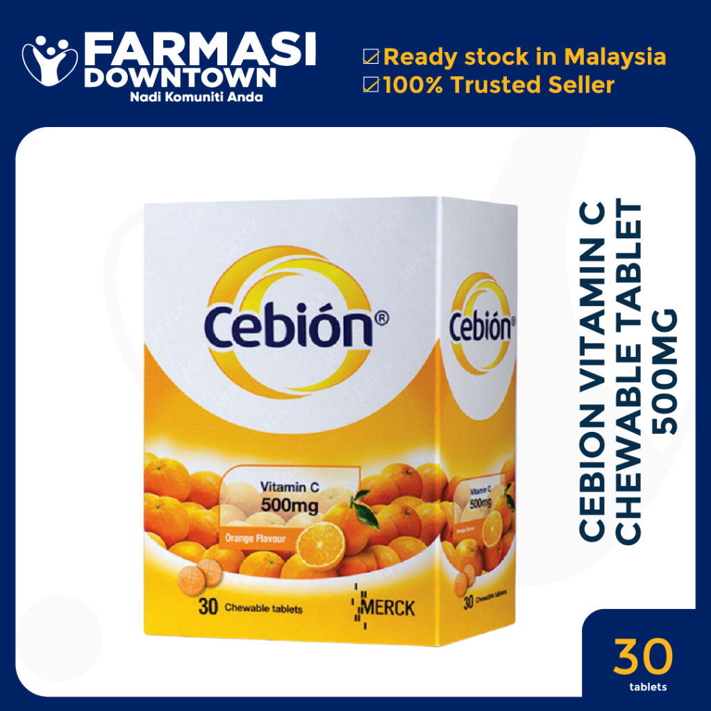 CEBION VITAMIN C CHEWABLE TABLET 500MG 30 TABLETS [exp08/2025] | Shopee ...