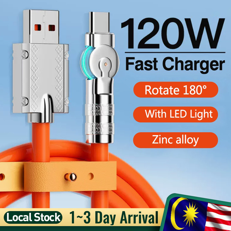 120W 6A Super Fast Charge Cable Type C Charge Micro USB Cable Liquid ...