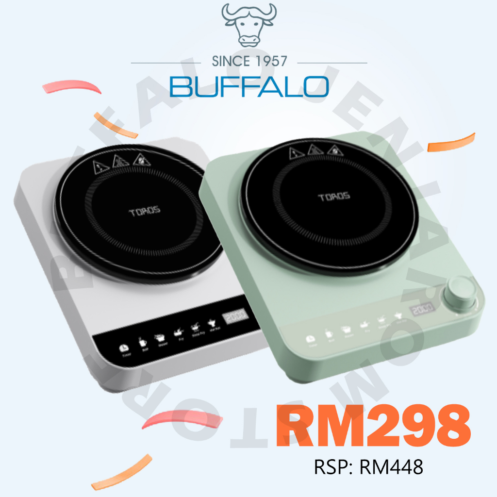 BUFFALO TOROS Induction Cooker Electric Stove | LED Menu Screen | 2000W ...