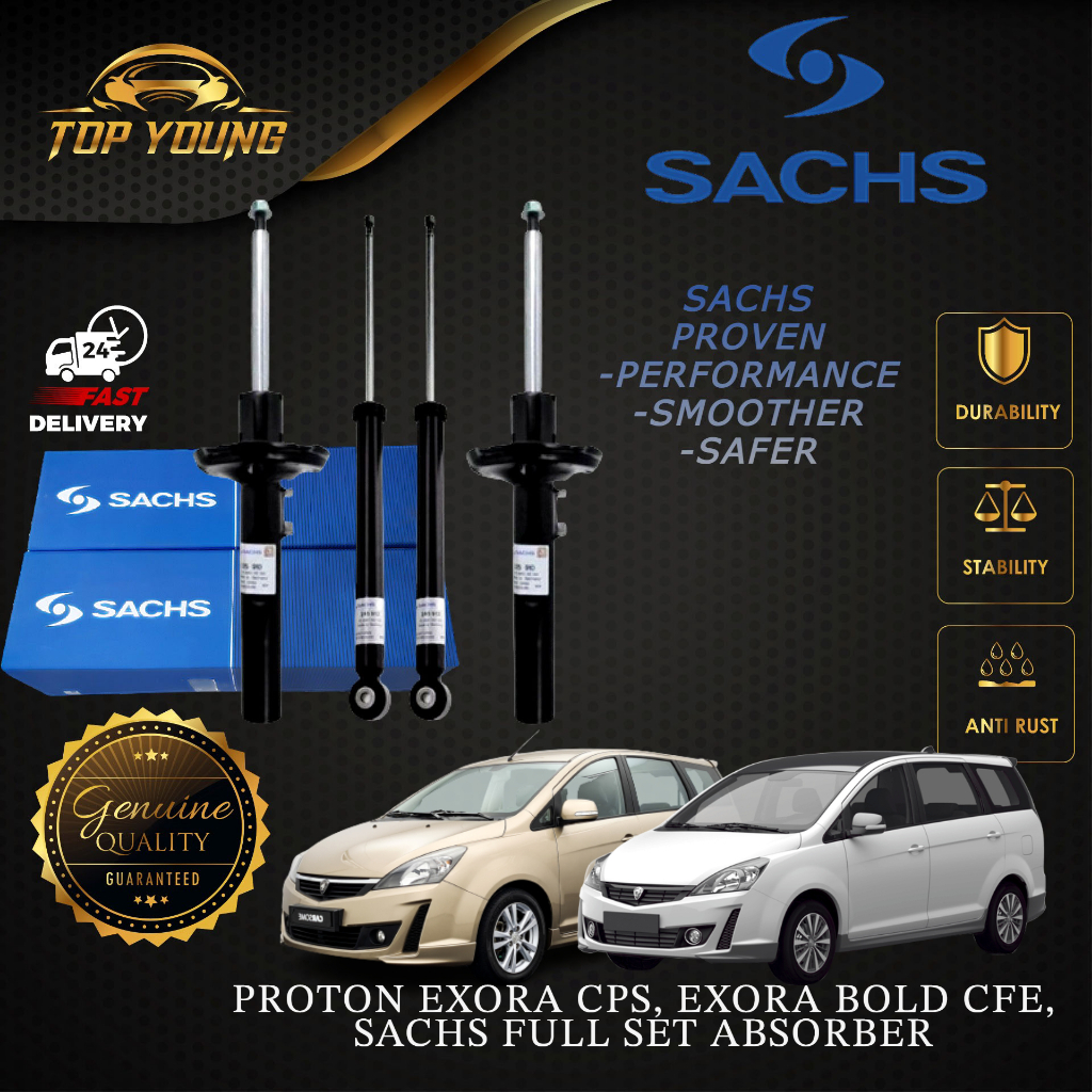 SACHS PROTON EXORA CPS NON TURBO , EXORA BOLD CFE TURBO, SHOCK ABSORBER (FULL SET) FRONT OR REAR ...