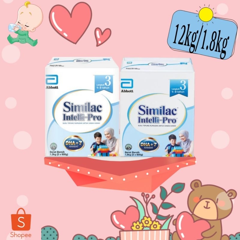 Similac Intelli-Pro Step 3 Growing Up Milk Formula (1.2kg/1.8kg ...