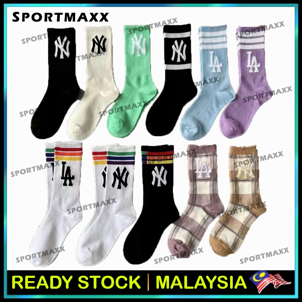 Korea Fashion Style Sock MLB LA tide Stocking Men Women Stocking NY ...
