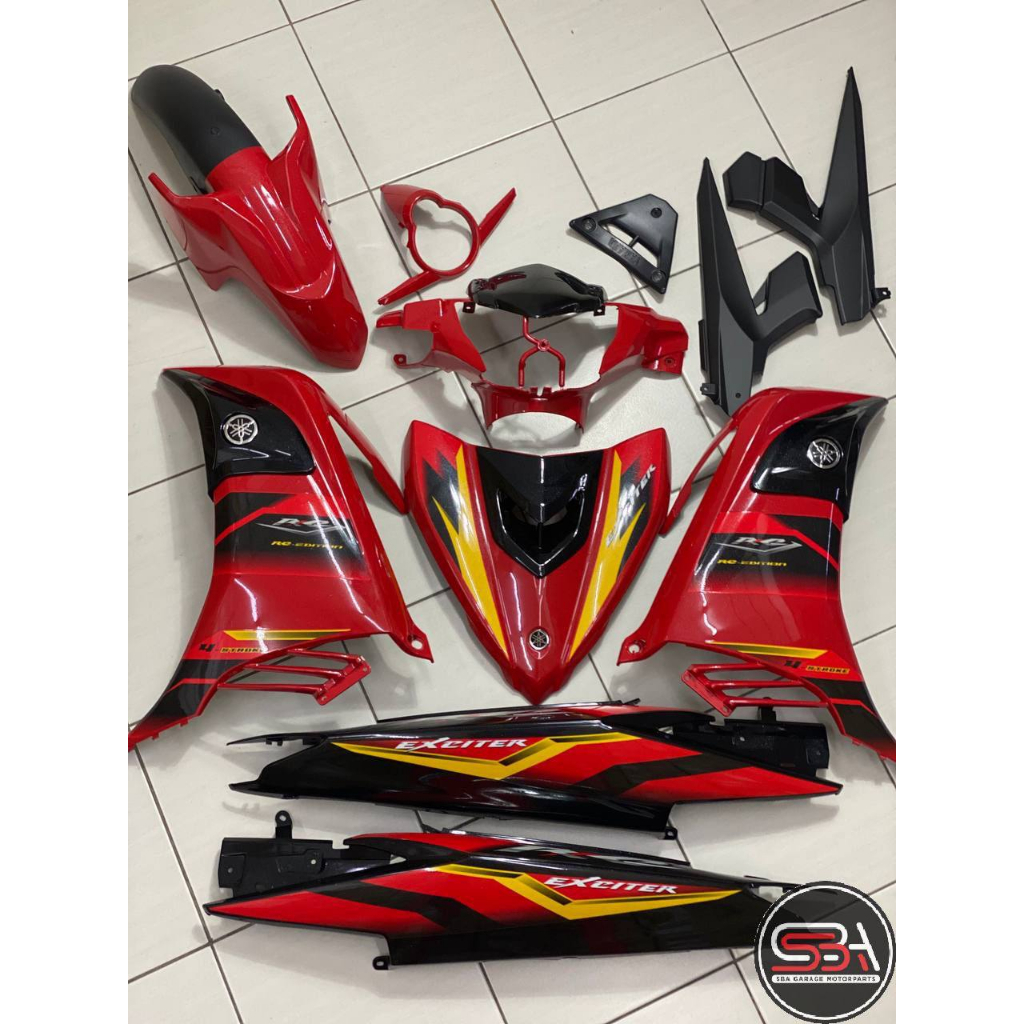 COVERSET BODYSET YAMAHA LC LC135 V6 V7 DR EXCITER RC RED MERAH STRIPE ...