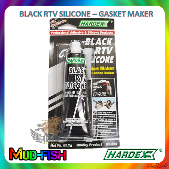 HARDEX RS-660 BLACK RTV SILICONE RUBBER GUM 85.2G (GASKET MAKER ...