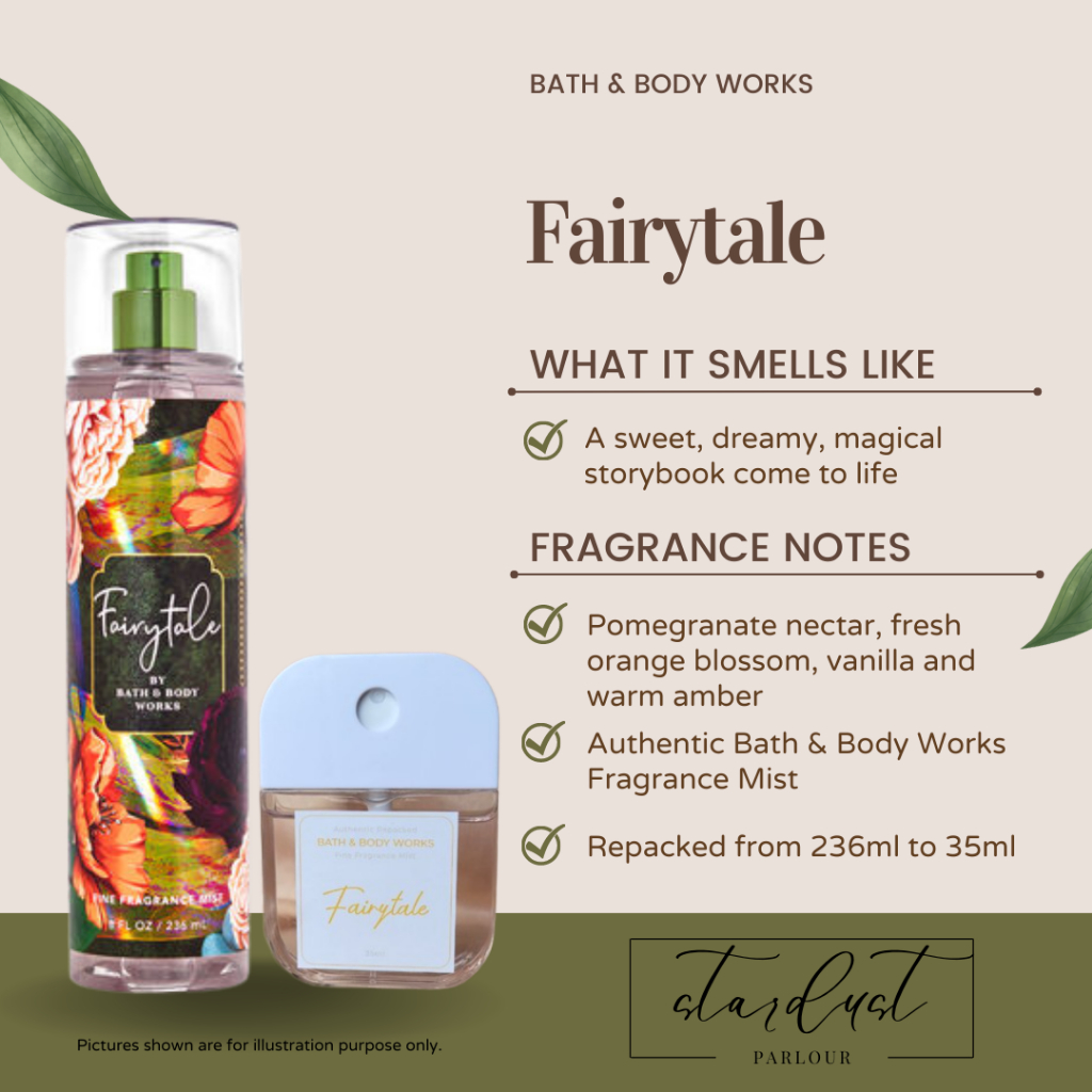 Authentic Bath & Body Works Body Mist Fairytale Repack 35ml [Ready ...