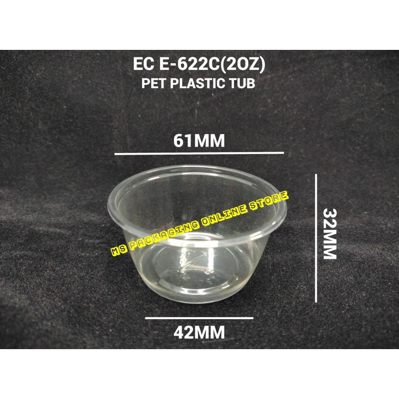 EC E-622C(2oz) PET Plastic Tub - 100sets± Disposable plastic pet ...