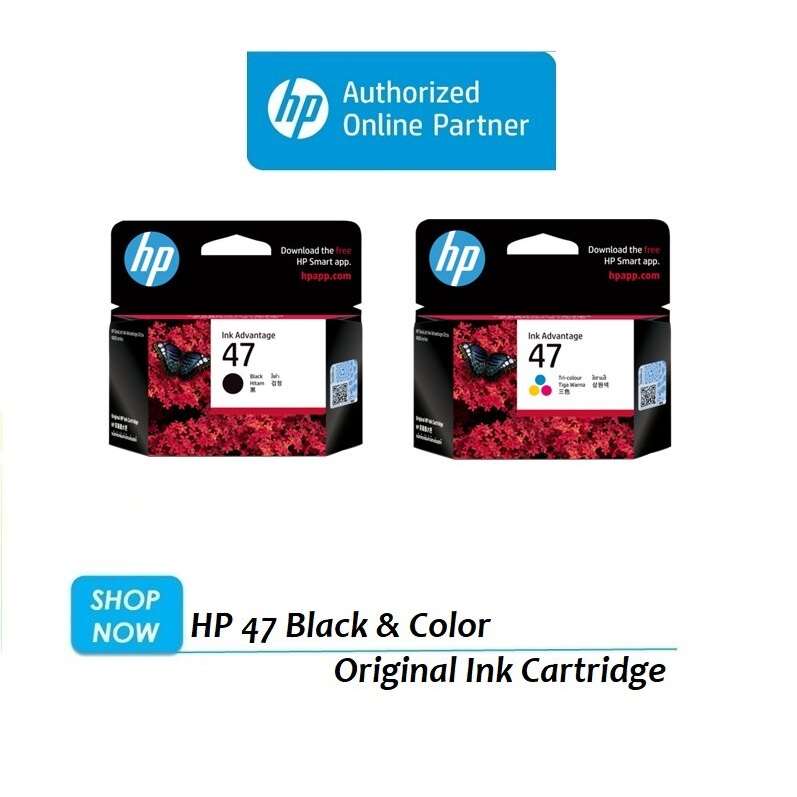 HP 47 Black/Color Original Ink Cartridge 6ZD21AA/6ZD61AA | Shopee Malaysia