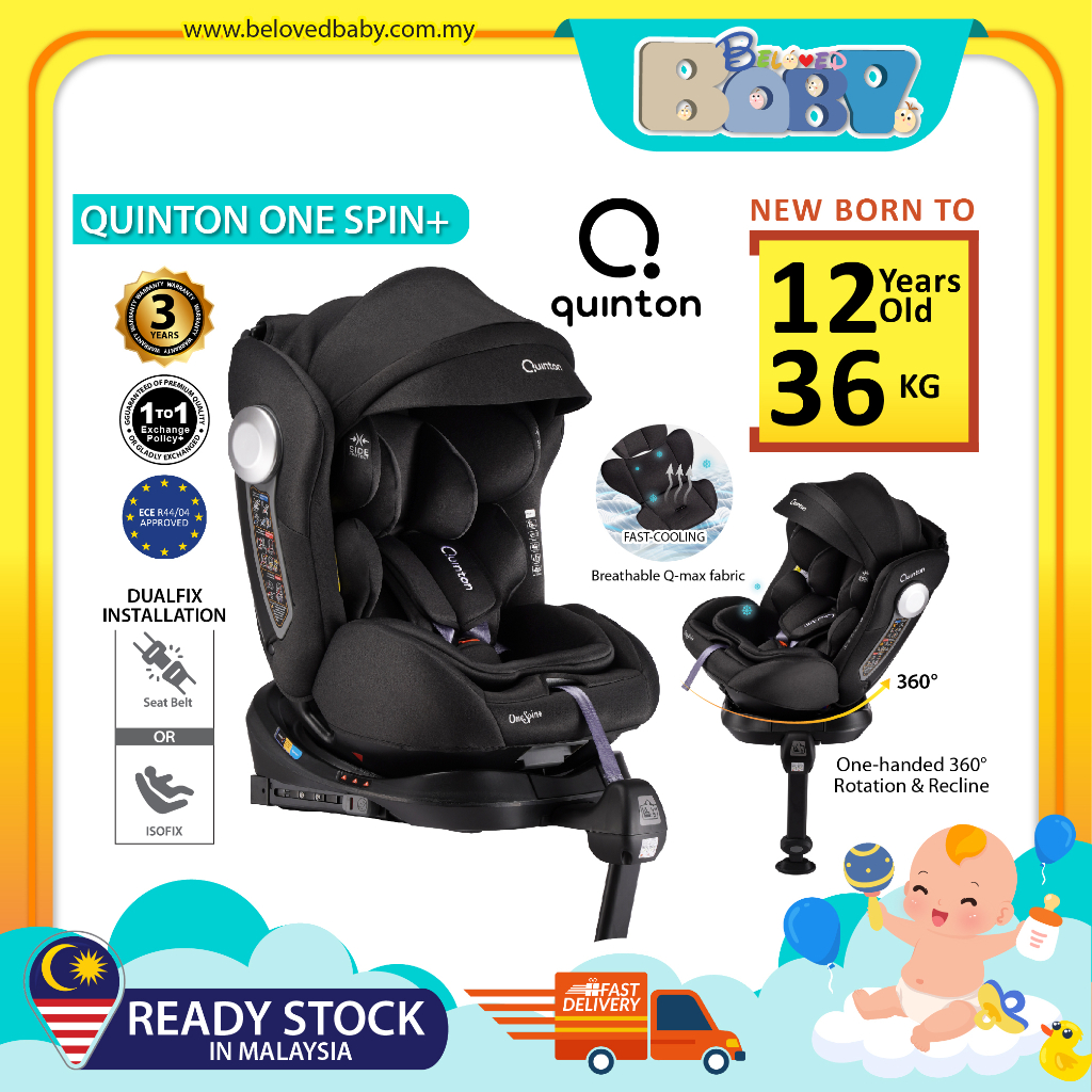 Quinton One Spin+ 360 Convertible Car Seat (Seat Belt or Isofix) -0 ...