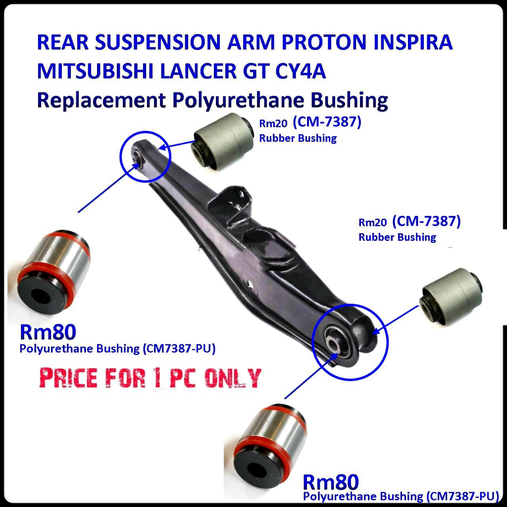PROTON INSPIRA MITSUBISHI LANCER GT CY4A / ASX REAR SUSPENSION ARM Replacement Bushing | Shopee ...