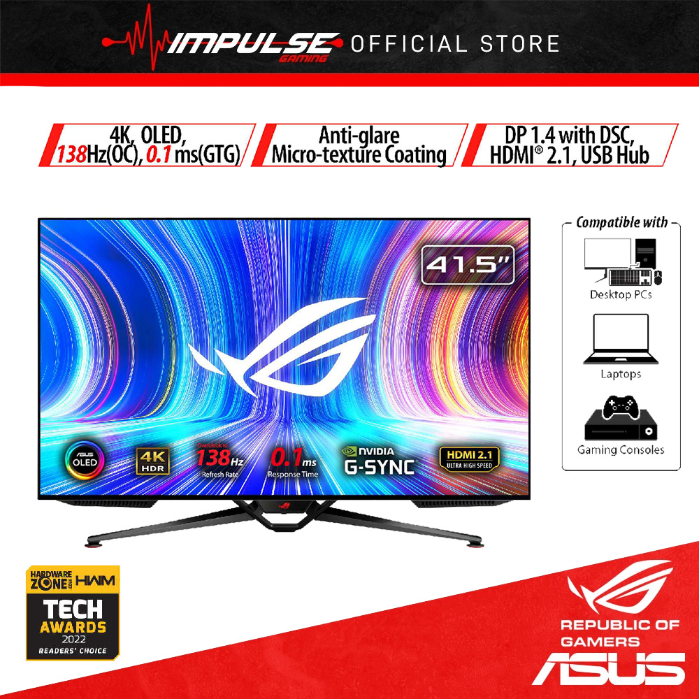 Asus ROG Swift OLED PG42UQ Gaming Monitor – 41.5-inch 4K, OLED, 138Hz ...