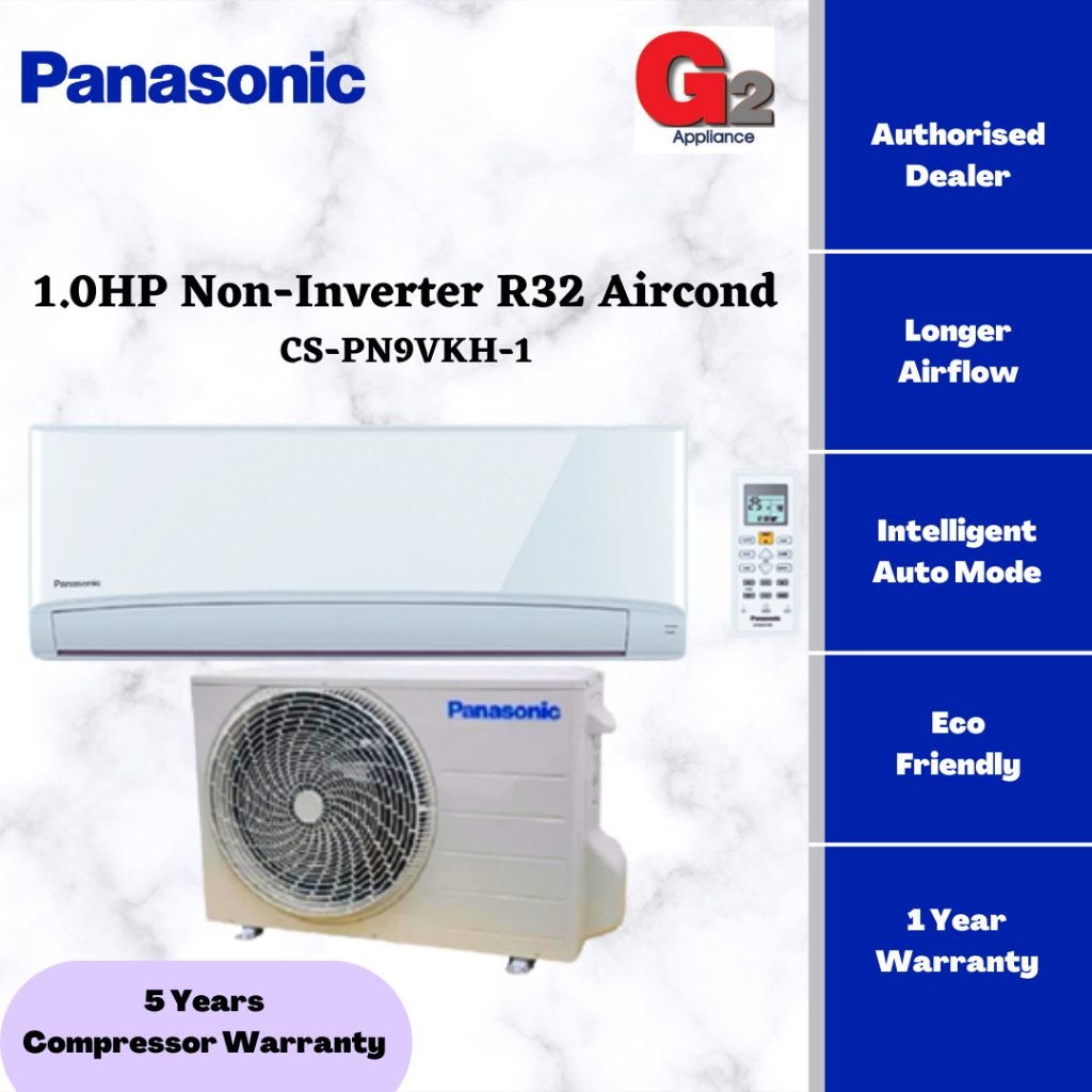 Panasonic 1.0hp Non-Inverter Air Cond R32 CS-PN9VKH (READY STOCK ...