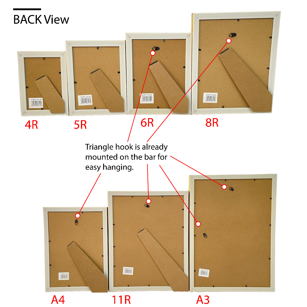 Photo Frame Size 4R / 5R / 6R / 8R / A4 / 11R / A3 - Gold Color(1pc) | Shopee Malaysia