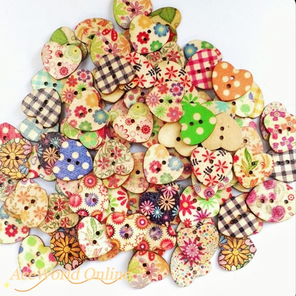 Wood Buttons | Butang Kayu | 10 Pcs | DIY Arts & Craft | Seni & Kraf ...