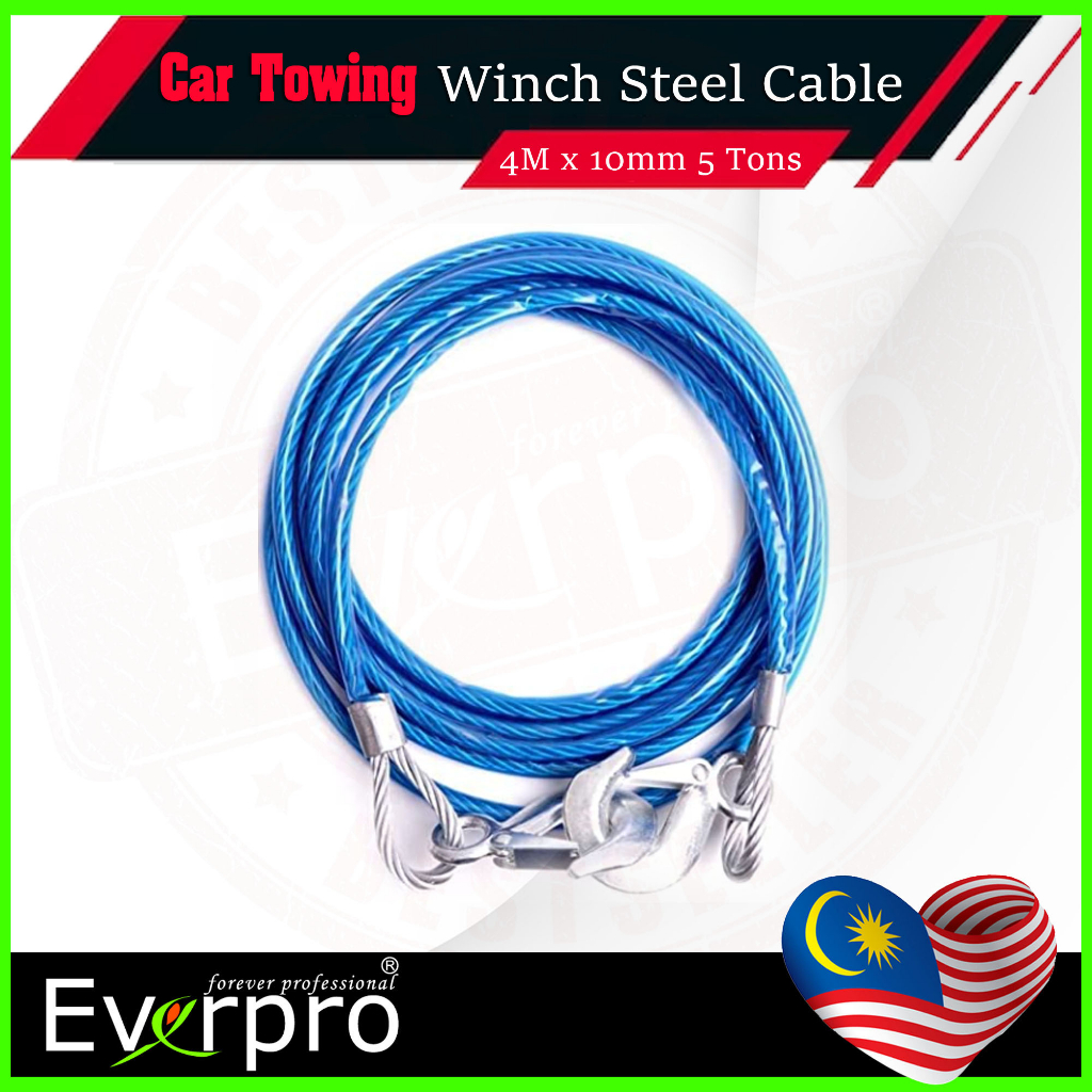 Car Towing Wire Cable High Strength Steel Wire with Safety Hook Winch ...