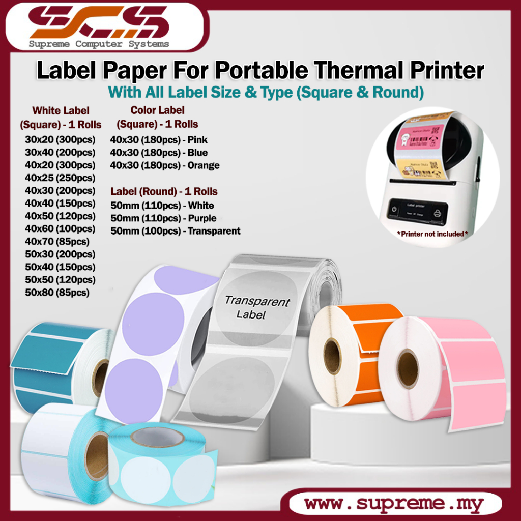 Barcode Label & Color Sticker Thermal Product Label Sticker Paper -All ...