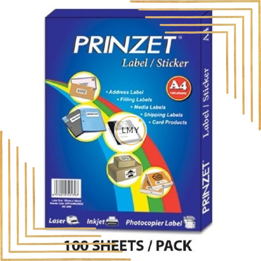 [READY STOCK] PRINZET A4 LABEL STICKER 100 SHEETS FOR LASER / INKJET ...