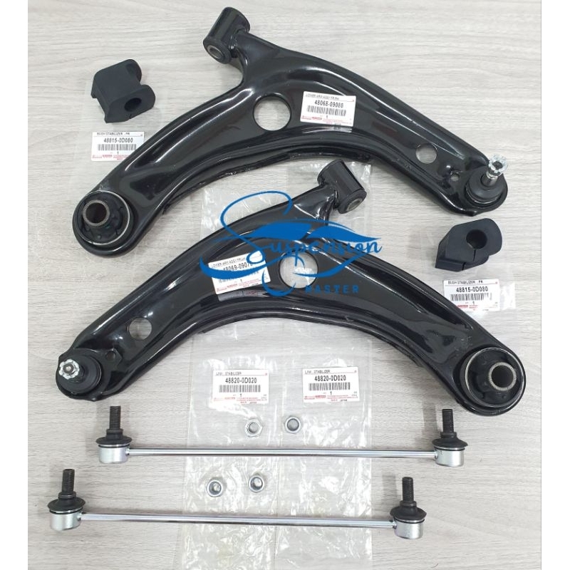 6 IN 1 SET- FRONT LOWER ARM/FRONT STABILIZER BUSH/FRONT SUSPENSION LINK - TOYOTA VIOS NCP93 2008 ...