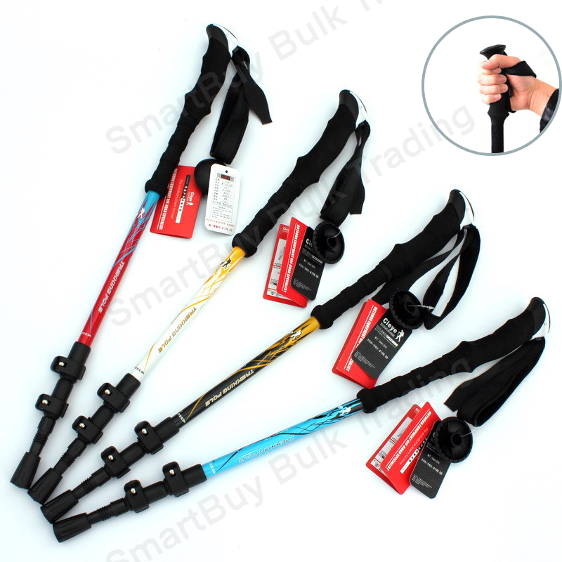 Premium Adjustable Lightweight Aluminum Outdoor Trekking Hiking Stick ...