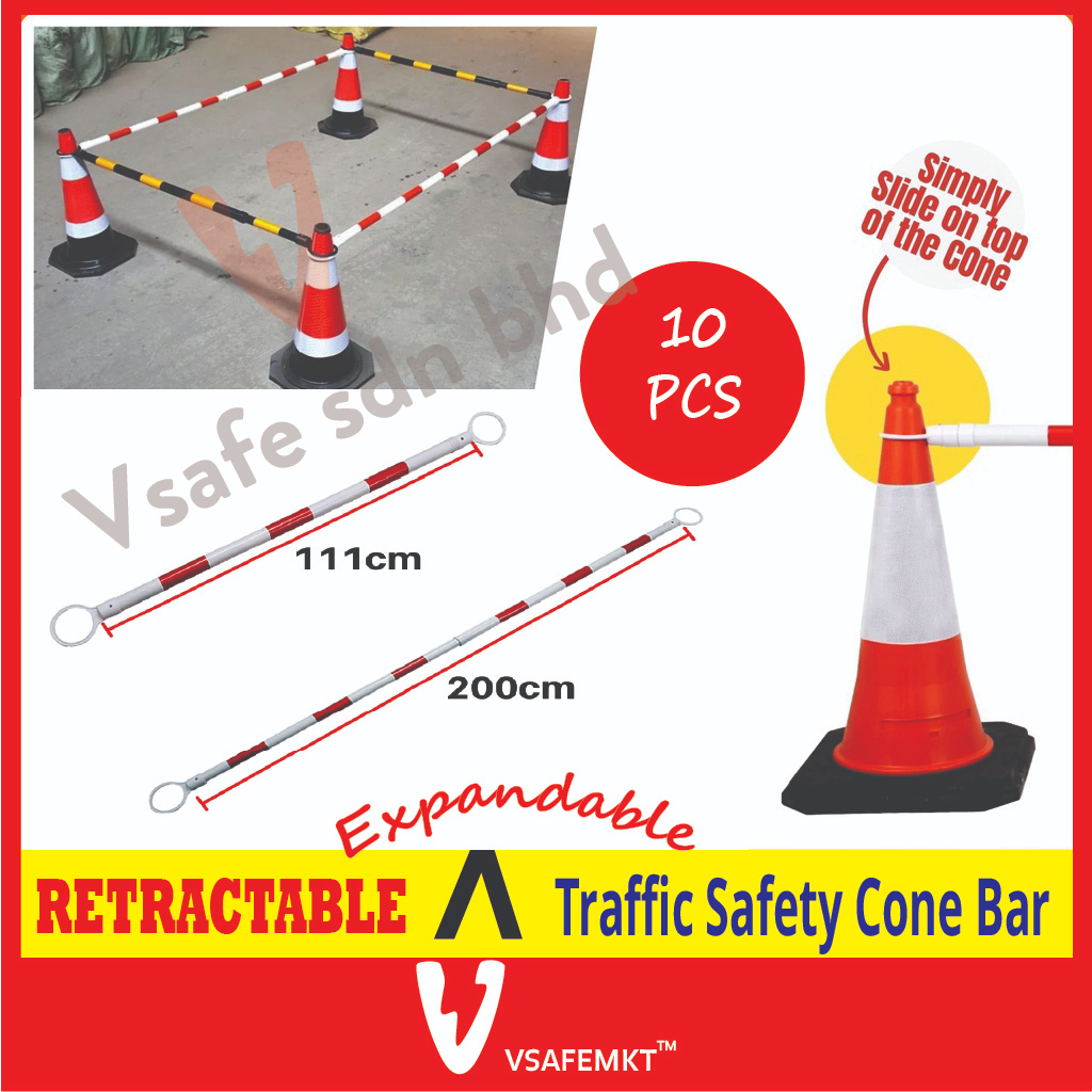 2 Meter Expandable Retractable Cone Bar Pole Traffic Safety Barrier ...