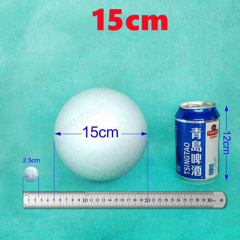1-15cm DIY White Round Styrofoam Wedding Polystyrene Craft Foam Ball ...