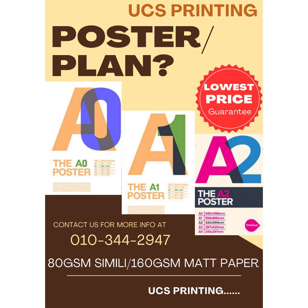 UCS Cheapest A1, A2 Printing Service (Plot Printing Plan/Poster) | Shopee Malaysia