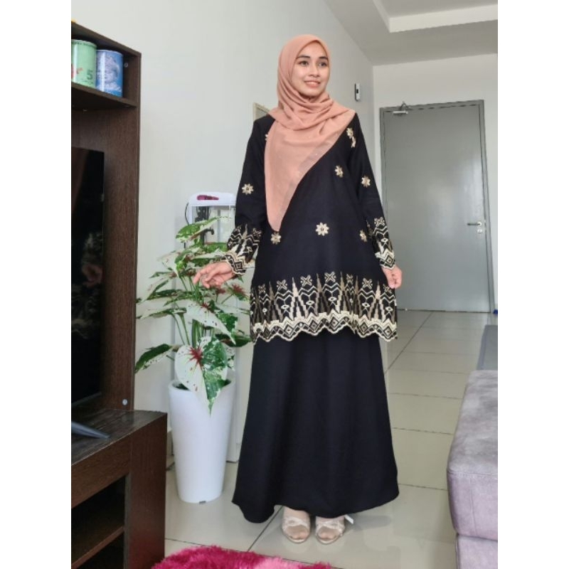 Ifa baju kurung moden sulam new design | Shopee Malaysia