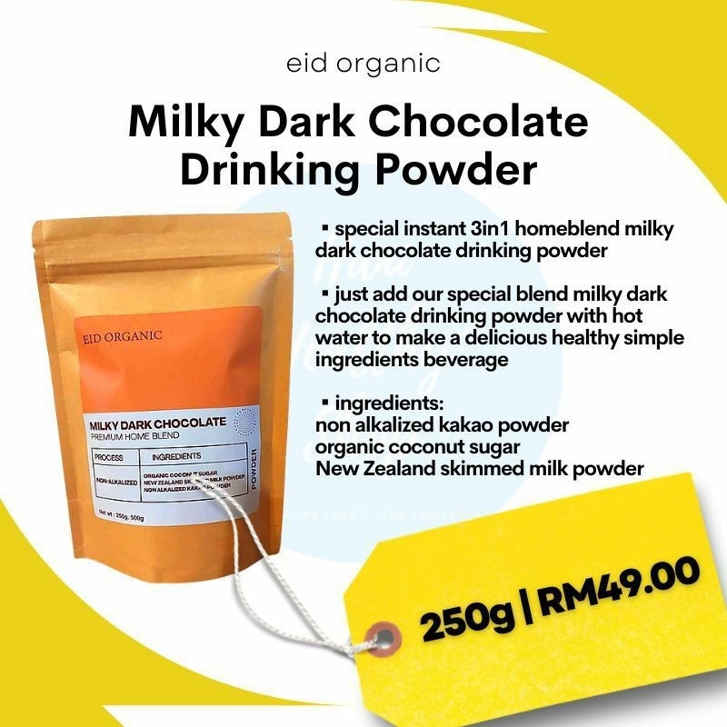 EID ORGANIC DARK CHOCOLATE DRINKING POWDER/MILKY DARK CHOCOLATE ...