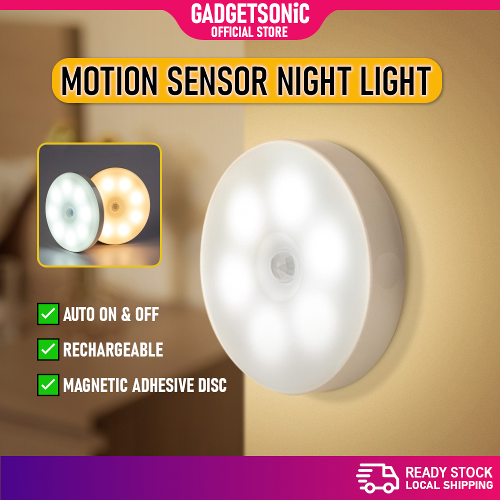 Motion Sensor LED Night Light Contactless Automatic Movement Detection ...