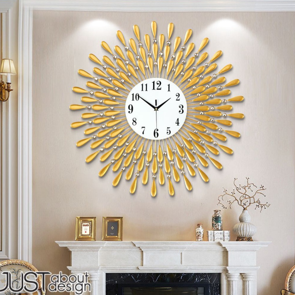 Jam Dinding Besar Ruang Tamu Hiasan Dinding Jam Besi Wall Clock Moden ...