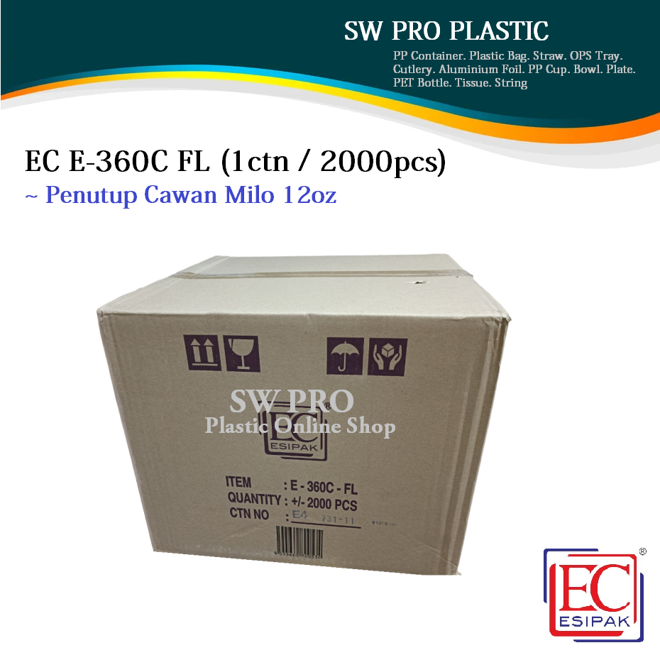 Penutup Cawan EC/ EC Cup Lid Only / Penutup Cawan Milo 12oz [ 2000pcs ...
