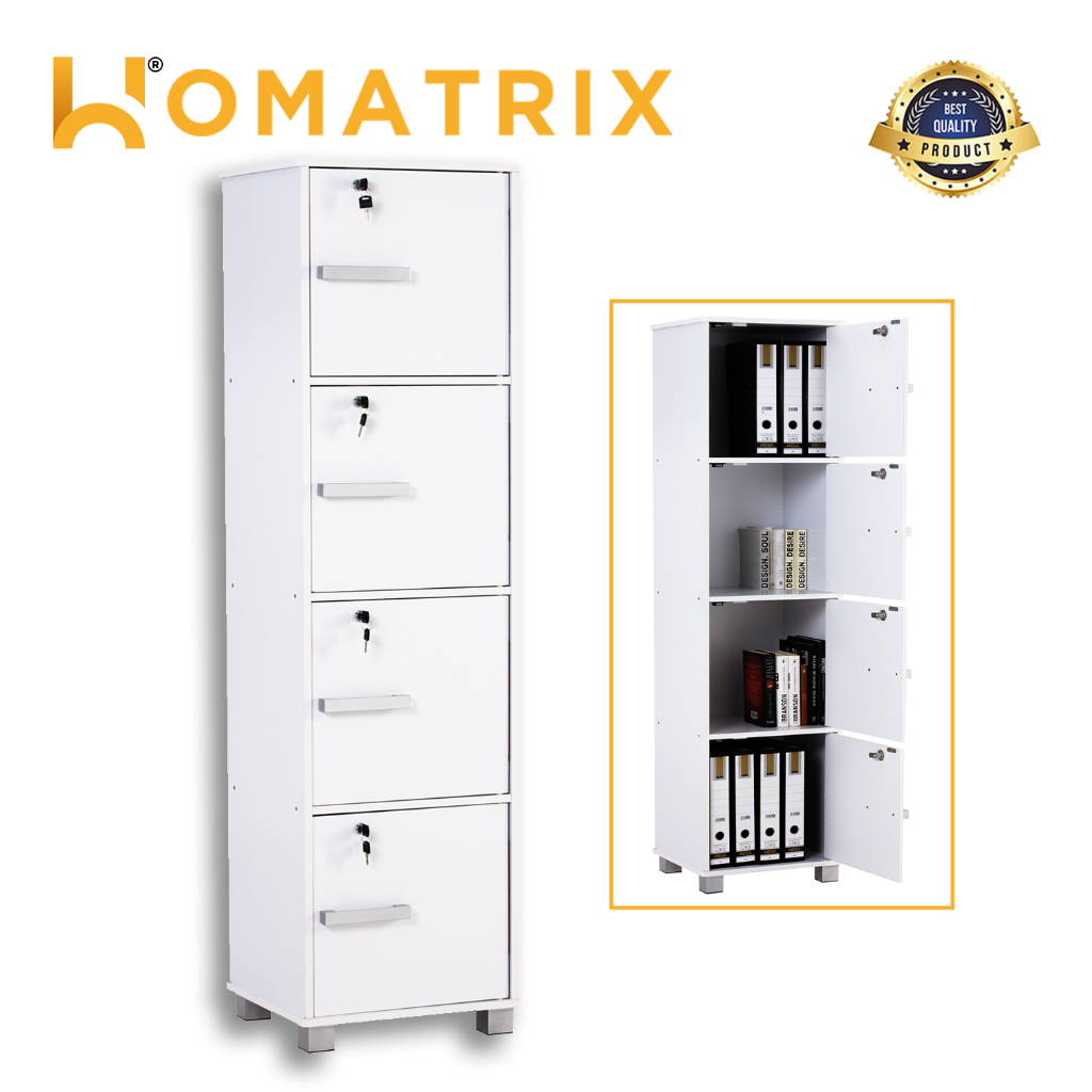 HOMATRIX Storage Locker Cabinet File Cabinet Almari Buku Kunci (3 Tier ...