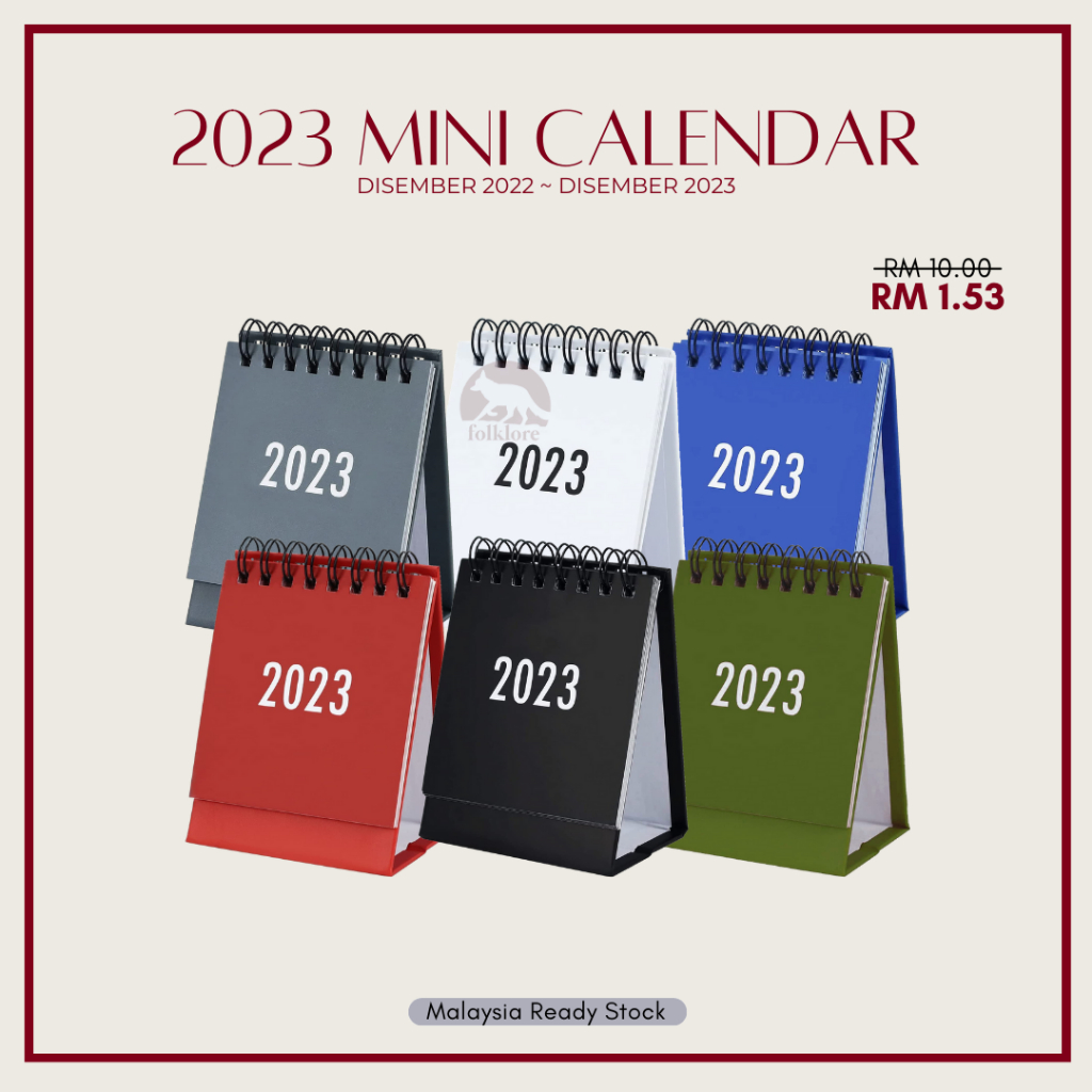 2023 Mini Calendar Creative Desktop Office School Scandinavian Cute ...
