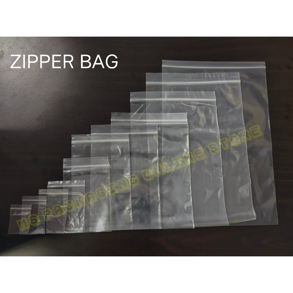 Zip Lock Zipper Plastic Bag Transparent [0.05mm] -100pcs± | Shopee Malaysia