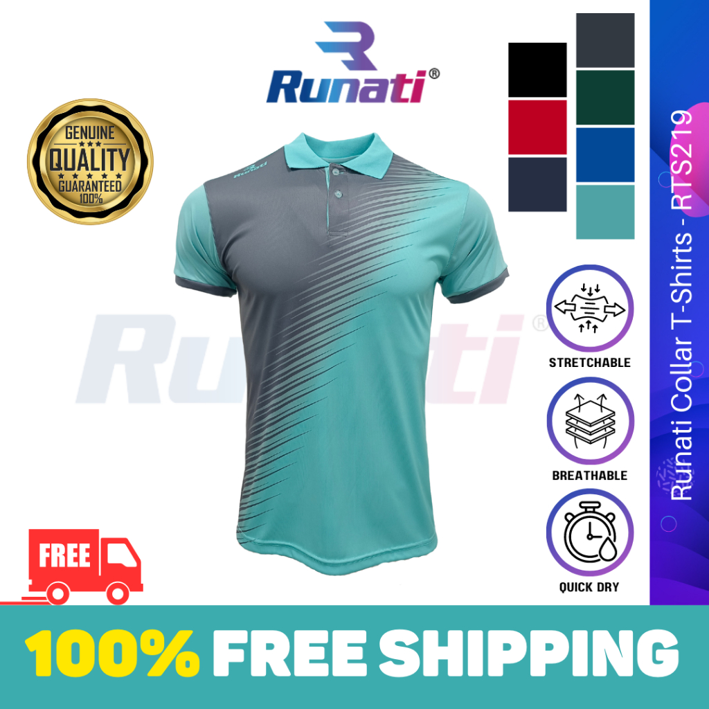 Runati Men Collar Sports Dry Fit Short Sleeves Shirts Quick Dry Sublimation Tee RTS219 | Shopee ...