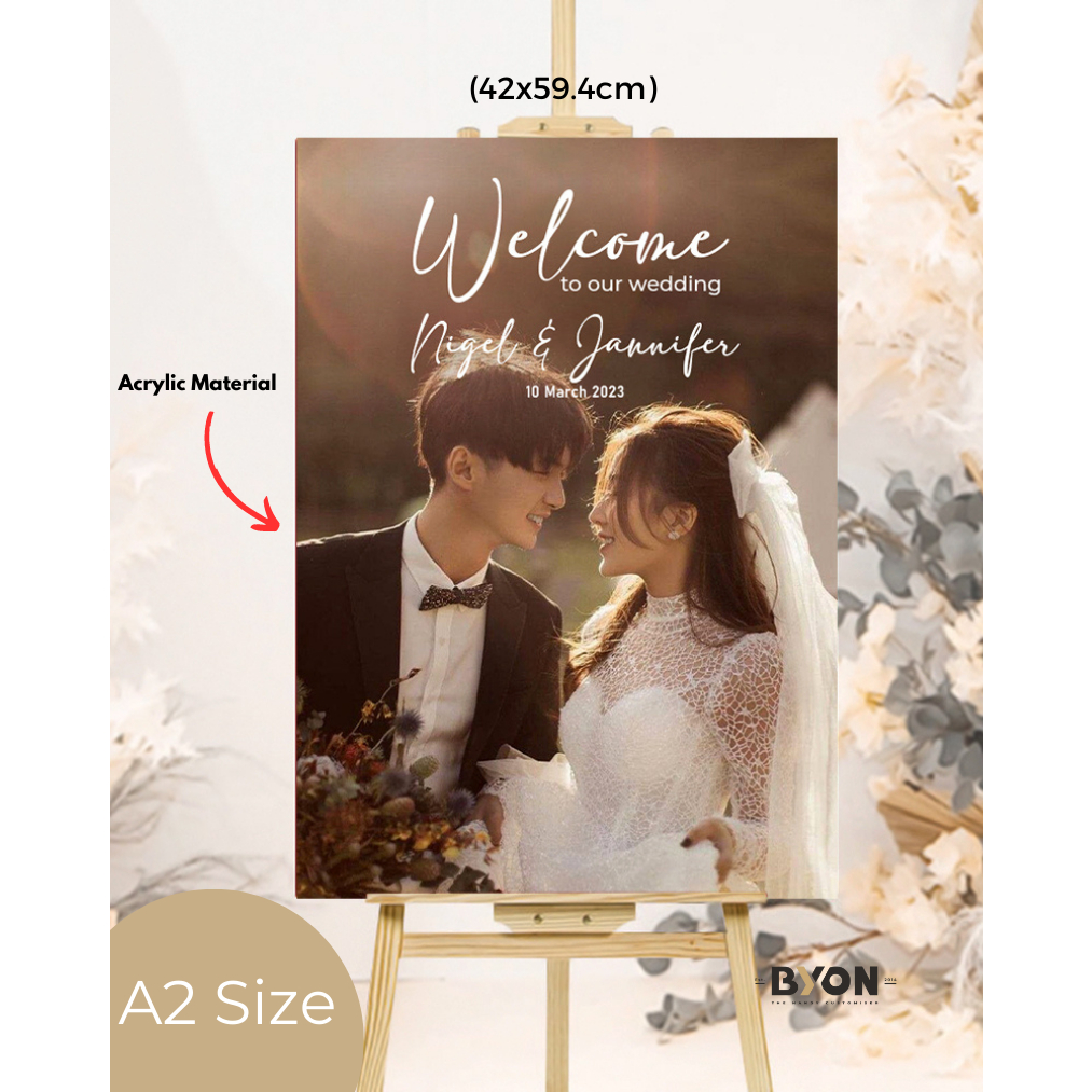 A2 SIZE Wedding Sign Wedding Welcome Sign Board Custom Acrylic, Wedding ...