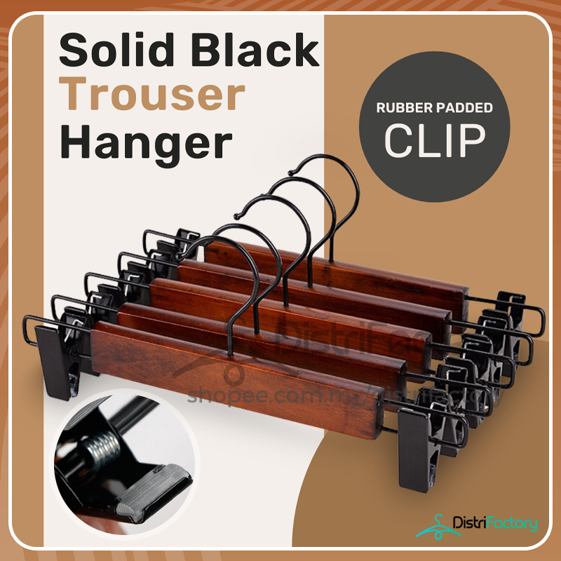 Solid Wood Trouser Rack Trouser Clips Home Unmarked Wooden Trouser ...
