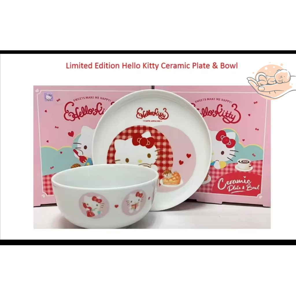 Ready Stock-Hello Kitty Ceramic Bowl and Plate Set | Shopee Malaysia