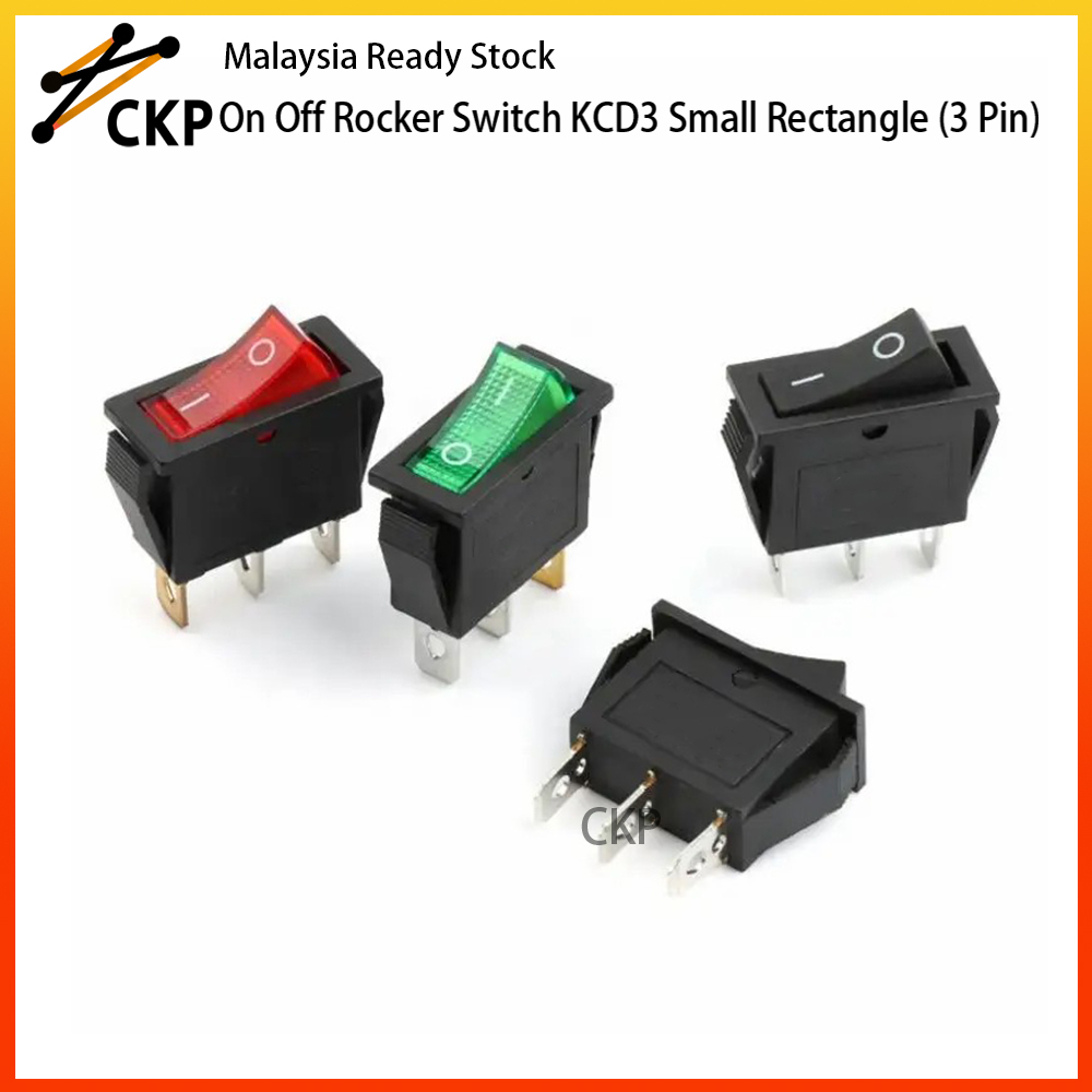 Rocker Switch KCD3 MS-288N 3 Pin On Off 15A/30A 250VAC/16A 250VAC Black ...