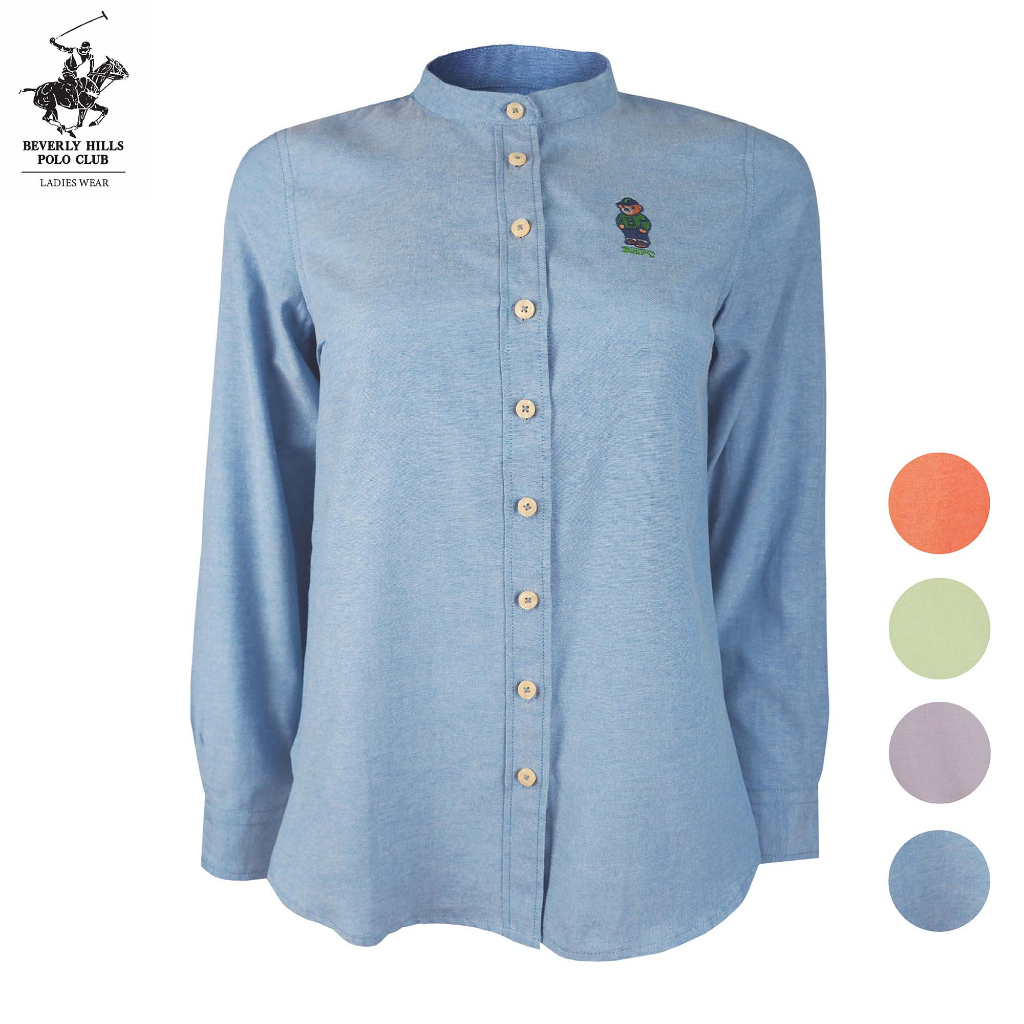 BHPC Women Polo Long Sleeve Woven Shirt | Shopee Malaysia