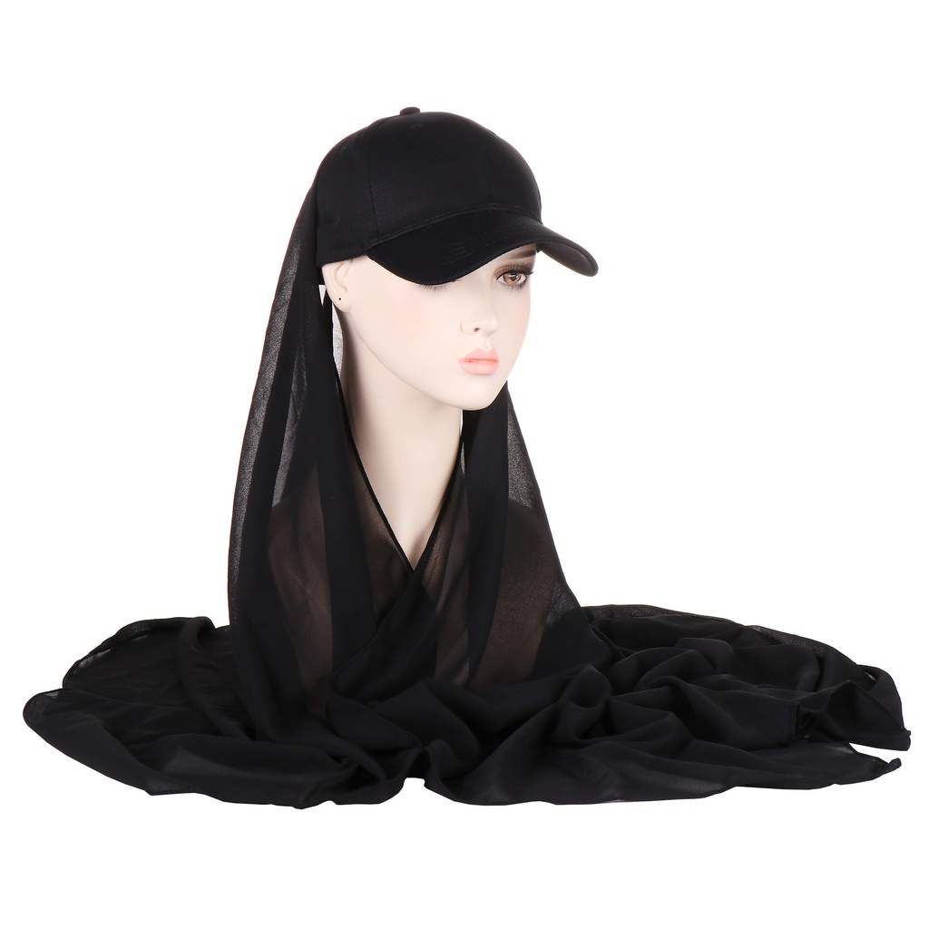 Muslim Hijab Cap Fashion Baseball Cap Jersey Skirt Hat Solid Instant ...